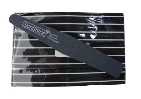 Sunshine Washable Nail Buffer Triangular Black 100/180 Grit 10pcs/pack ...