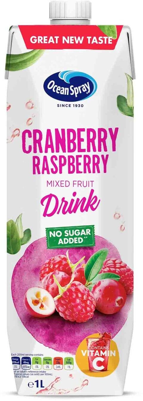 OCEAN SPRAY DRINK CRANBERRY RASPBERRY WITH OTHER FRUIT JUICE 1L price ...