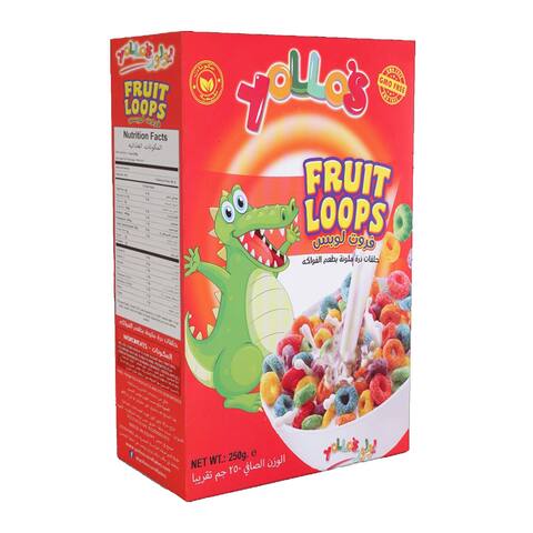 Yollos Fruit Loops Corn Flakes - 250 Gram price in Egypt | Carrefour ...