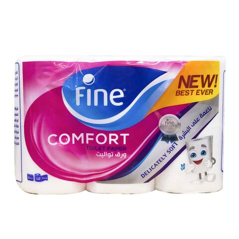 Fine toilet paper comfort 180sheet 2 ply 12 rolls price in Saudi Arabia ...