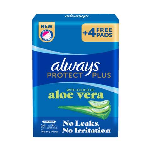 Always Protect Plus Pads with Touch of Aloe Vera - Extra Long - Maxi ...