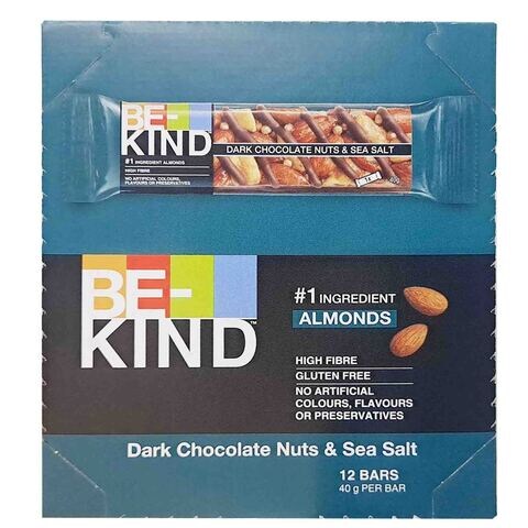 Be-Kind Almonds dark Chocolate Nuts Sea Salt 40g x12Bars price in ...