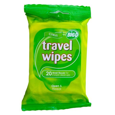 TRAVEL WIPES 20MOIST TISSUES FOR INSTANT CLEAN UPS WITH CITRUS price in ...