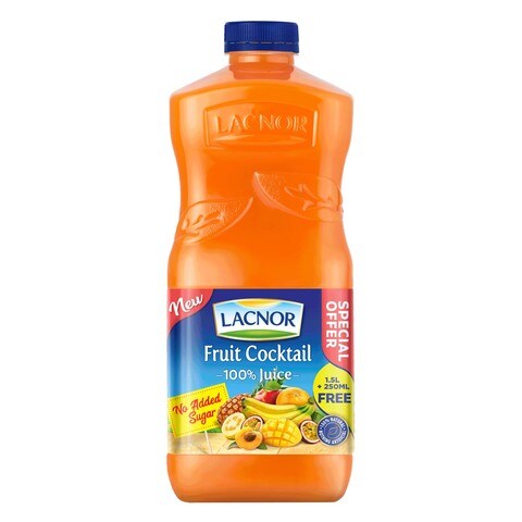 Lacnor Fruit Cocktail 100% Juice 1.5L+250ml price in UAE | Carrefour ...