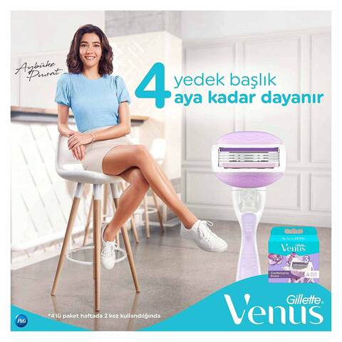 Buy Gillette Venus Breeze Razor for Women Blade Refills - 4 Pieces ...
