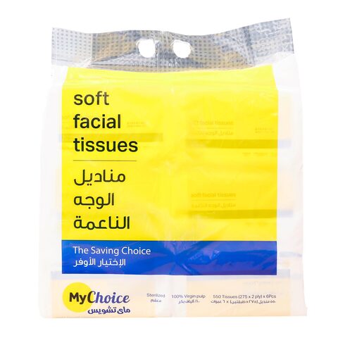 My Choice Facial Tissues - 550 Tissue - 6 Packs Online | Carrefour Egypt