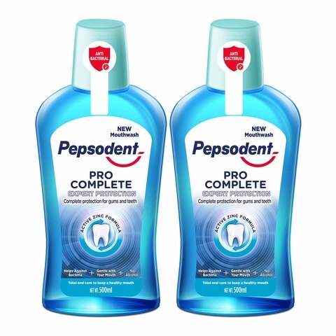 Pepsodent Pro Complete Expert Protection Mouthwash Blue 500mlx2 price ...