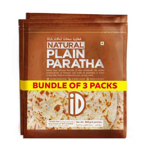 iD frozen natural plain paratha - bundle pack 350 g x 3 Online ...