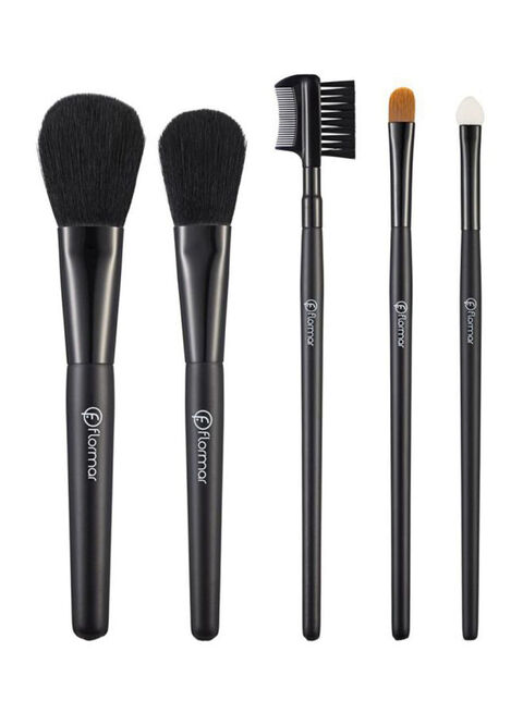 Flormar 5-Pieces Makeup Brush Set Black price in Saudi Arabia | Carrefour Saudi Arabia ...