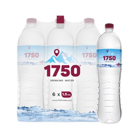 Buy 1750 Mineral Water Plastic Bottle 1.5L x6 Online - Shop Beverages on Carrefour Lebanon
