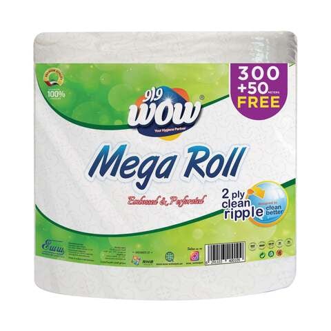 Wow Mega Roll Embossed 2Ply 350 Meter price in UAE | Carrefour UAE ...