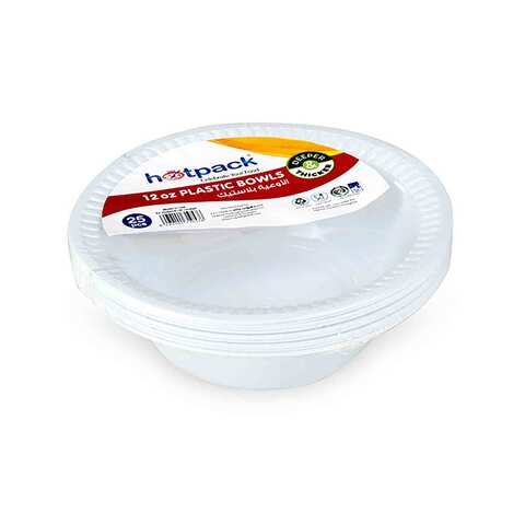Hot Pack plastic bowls 354ml 25pieces price in Saudi Arabia | Carrefour ...