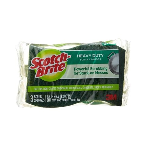 3M Scotch-Brite Heavy Duty Green Laminate Scrub Sponge 3 Count price in ...