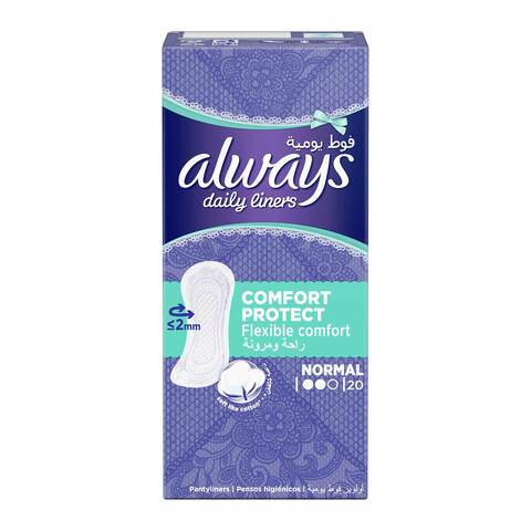 Always Daily Liners Comfort Protect Normal Pantyliners White 20 ...