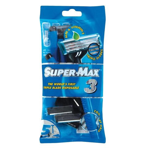 Buy Supermax Triple Disposable Razor 5 Pieces Online - Carrefour Kenya