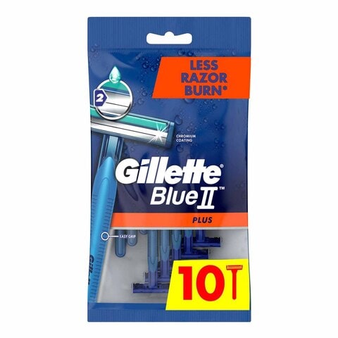 Gillette Blue II Plus Mens Disposable 10 Razors price in UAE ...