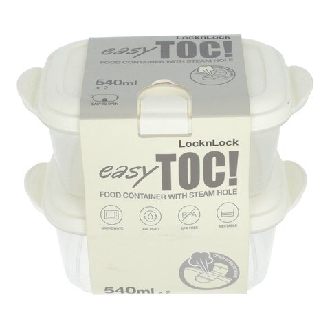 Lock & Lock Easy Toc Food Container With Steam Hole 540 ml 2 pcs