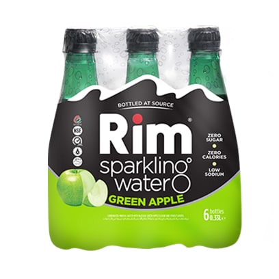 Buy Rim Sparkling Water Green Apple 300ML X6 Online - Shop Beverages on Carrefour Lebanon
