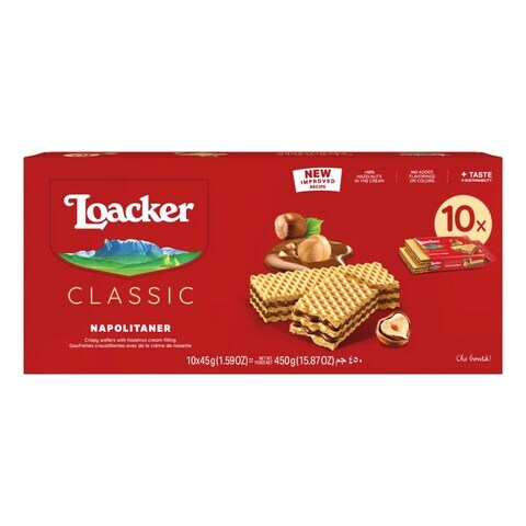 Loacker Classic Napolitaner Wafers 45g Promo Pack of 10 price in UAE ...