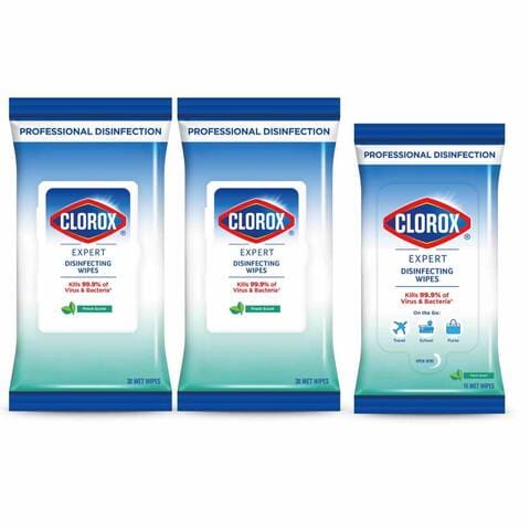 سعر Clorox Disinfecting Wipes Fresh Scent Sachet 30 Wipes x2 + Clorox ...