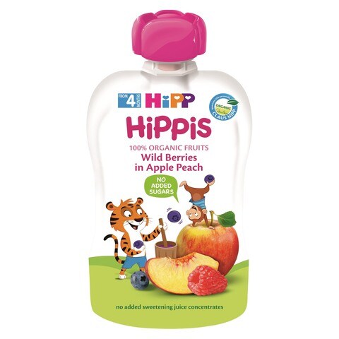 Hipp Organic Peach Apple Blueberry Raspberry Pouch 100g price in Saudi Arabia | Carrefour Saudi ...