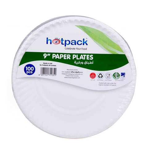 Hot Pack paper plates 9inch 100pieces price in Saudi Arabia | Carrefour ...