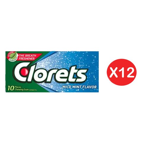 Buy Clorets Chewing Gum Arctic Mint 10 Pieces X12 Online - Shop Food ...
