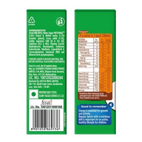 Buy Nestle Milo Ready To Drink Milk 180 ml (Pack of 12) Online ...