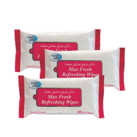 Cool Cool Max Refresh Wipes 20 Wipes x3 price in UAE | Carrefour UAE ...