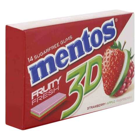 Buy Mentos 3D Strawberry Apple Raspberry Chewing Gum - 8.5 gram Online ...
