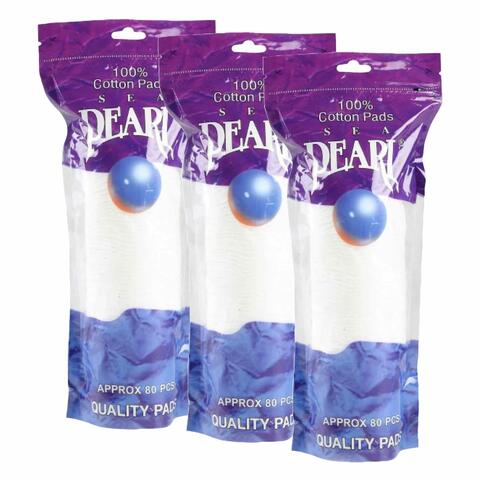Sea Pearl Cotton Pads White 80 countx3 price in UAE | Carrefour UAE ...
