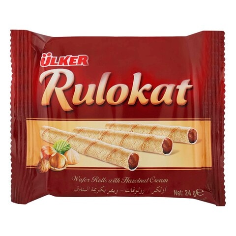 Ulker Rulokat Hazelnut Cream Wafer Rolls 24g price in UAE | Carrefour ...