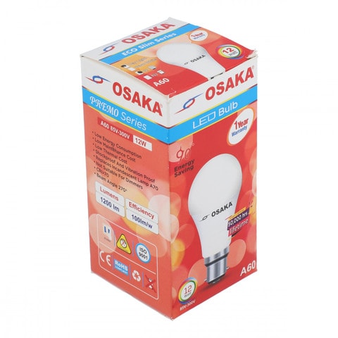 Buy Osaka Led Bulb A60 12 Watt Arbitrary B22 Online | Carrefour Pakistan