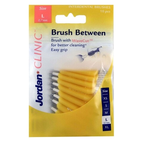Jordan Clinic Brush Between Interdental Brush Large Yellow 10 count ...