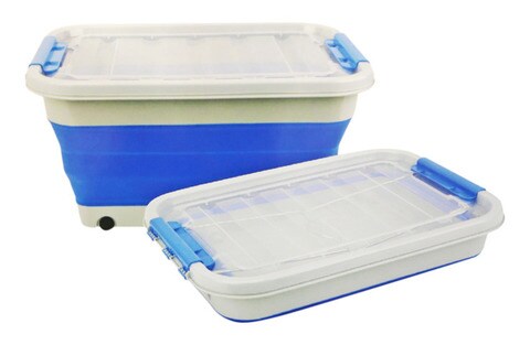 FOLDABLE STORAGE BOX BLUE 45L price in Kuwait | Carrefour Kuwait ...