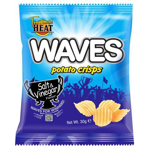 Buy Tropical Heat Snacks Waves Crisps Salt & Vinegar 30G Online ...