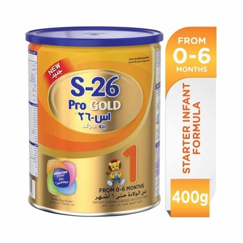 Wyeth Nutrition S-26 Pro Gold Starter Infant Formula Powder Tin - 400 ...