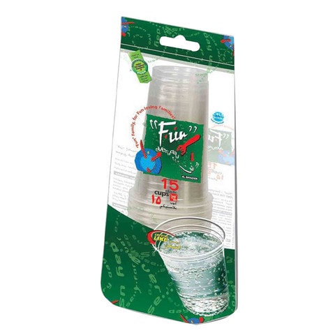 Fun Everyday Disposable Cup Clear 600ml 15 PCS price in UAE | Carrefour ...