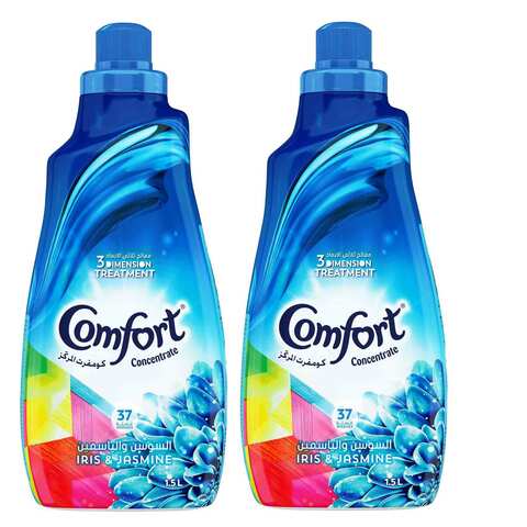 Comfort Concentrated Fabric Softener Iris And Jasmine 1.5L Pack of 2 price in UAE | Carrefour ...