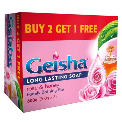 Buy Geisha Rose And Honey Pink Family Bathing Bar Value Pack 200g x ...