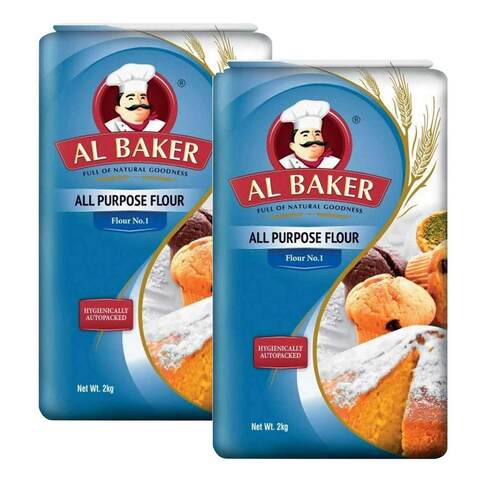 Al Baker All Purpose Flour 2kg Pack of 2 price in UAE | Carrefour UAE ...