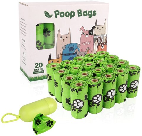 Doreen 300pcs Pet Dog Cat Waste Poop Bags PBAT Degradable Biodegradable ...