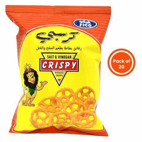 Fico Crispy Salt And Vinegar Potato Crisps 15g X Pack of 20 price in ...