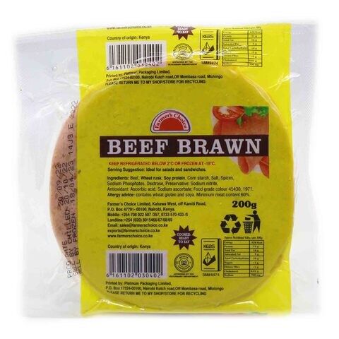 Buy Farmer's Choice Beef Brawn Slice 200g Online - Carrefour Kenya