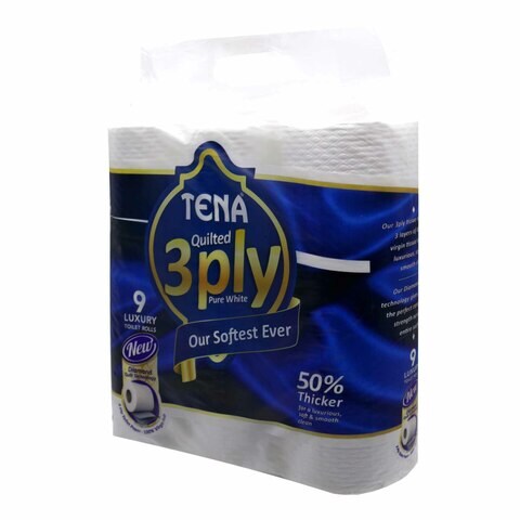 Buy Tena Quilted Toilet Roll 3 Ply Pack Of 9 Online - Carrefour Kenya