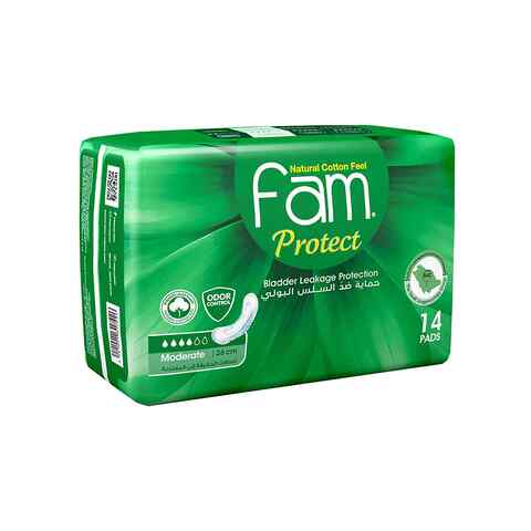 Fam Protect Incontinence Moderate Sanitary Pads White 14 countx9 price ...