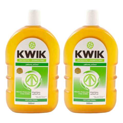 Kwik Antiseptic Antibacterial Disinfectant Liquid 500ml x Pack of 2 ...