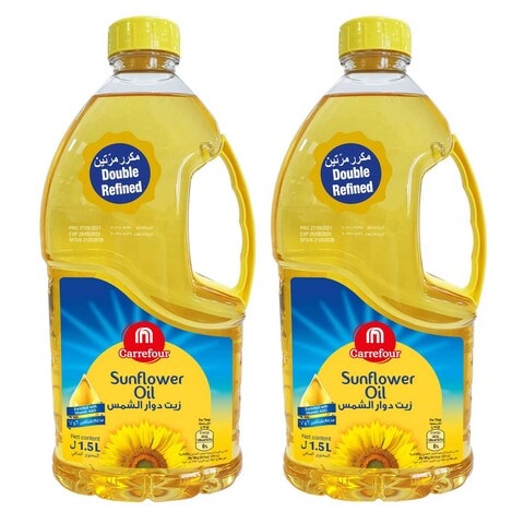 Carrefour Double Refined Sunflower Oil 1.5L Pack of 2 price in UAE ...