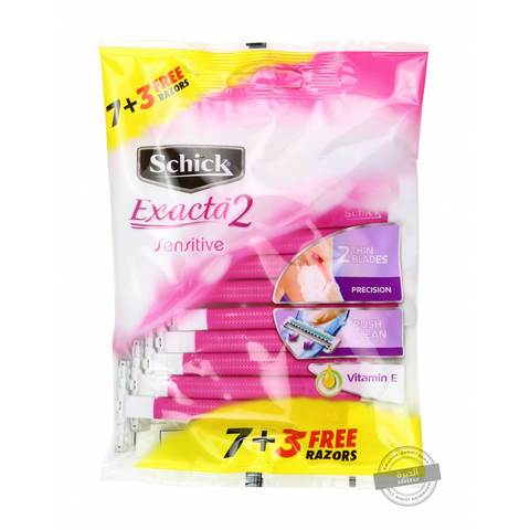 Schick exacta 2 women razors sensitive 7 + 3 free price in Saudi Arabia ...