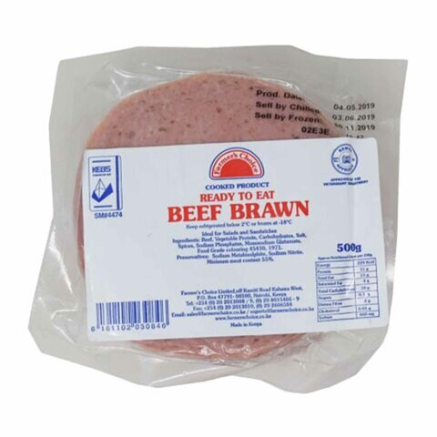 Buy Farmer's Choice Beef Brawn Slice 500g Online - Carrefour Kenya